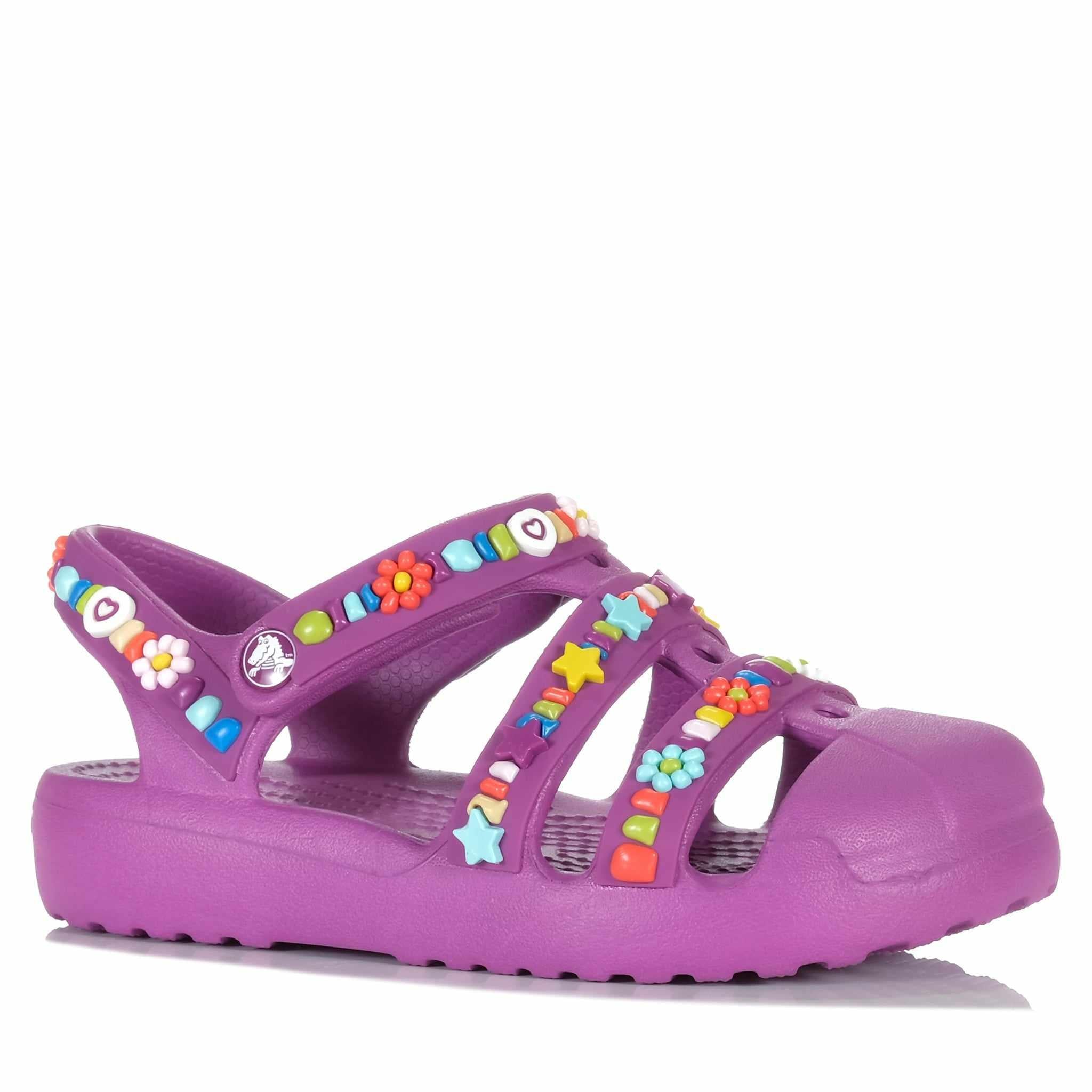 Crocs Classic Beaded Fisherman Kids Grapeberry – Frames Footwear
