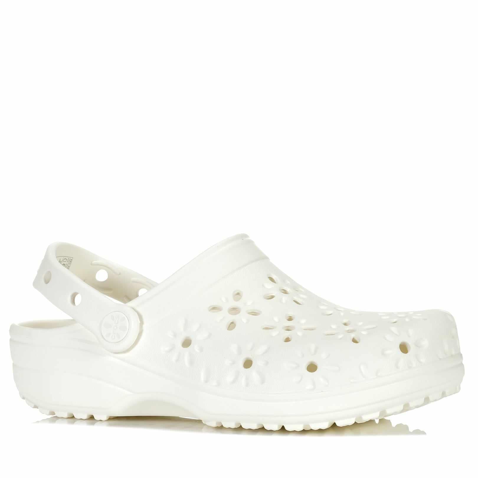 Crocs Classic Floral Cut Out Clog Chalk | Frames Footwear
